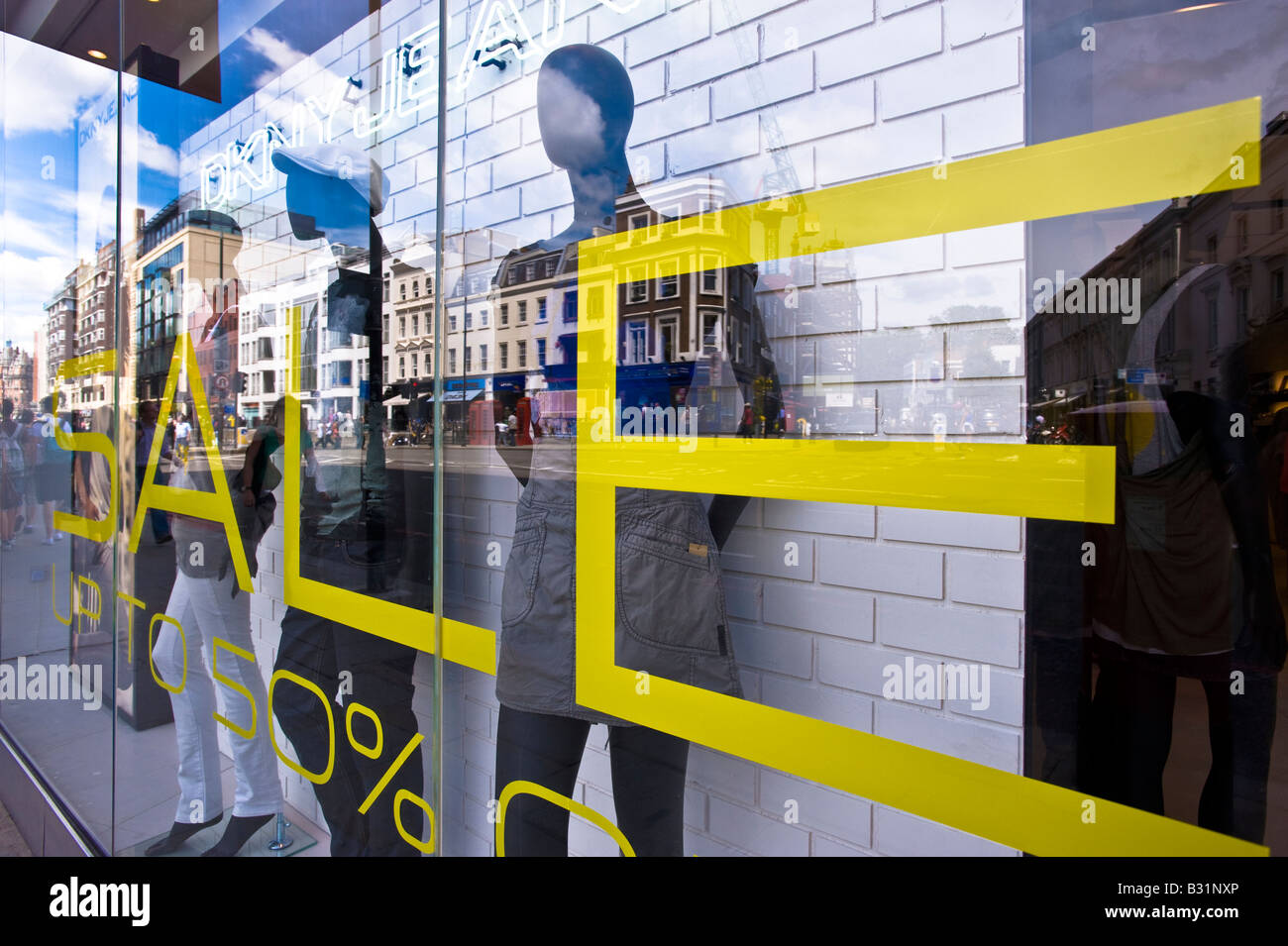 Sale sign in shop window Knightsbridge SW3 London United Kingdom Stock ...