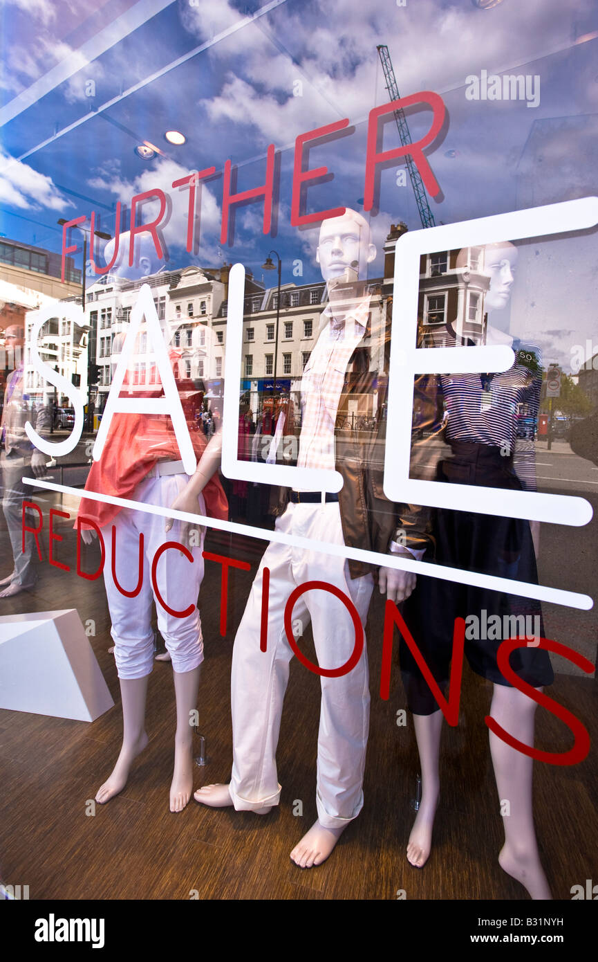 Sale sign in shop window Knightsbridge SW3 London United Kingdom Stock ...
