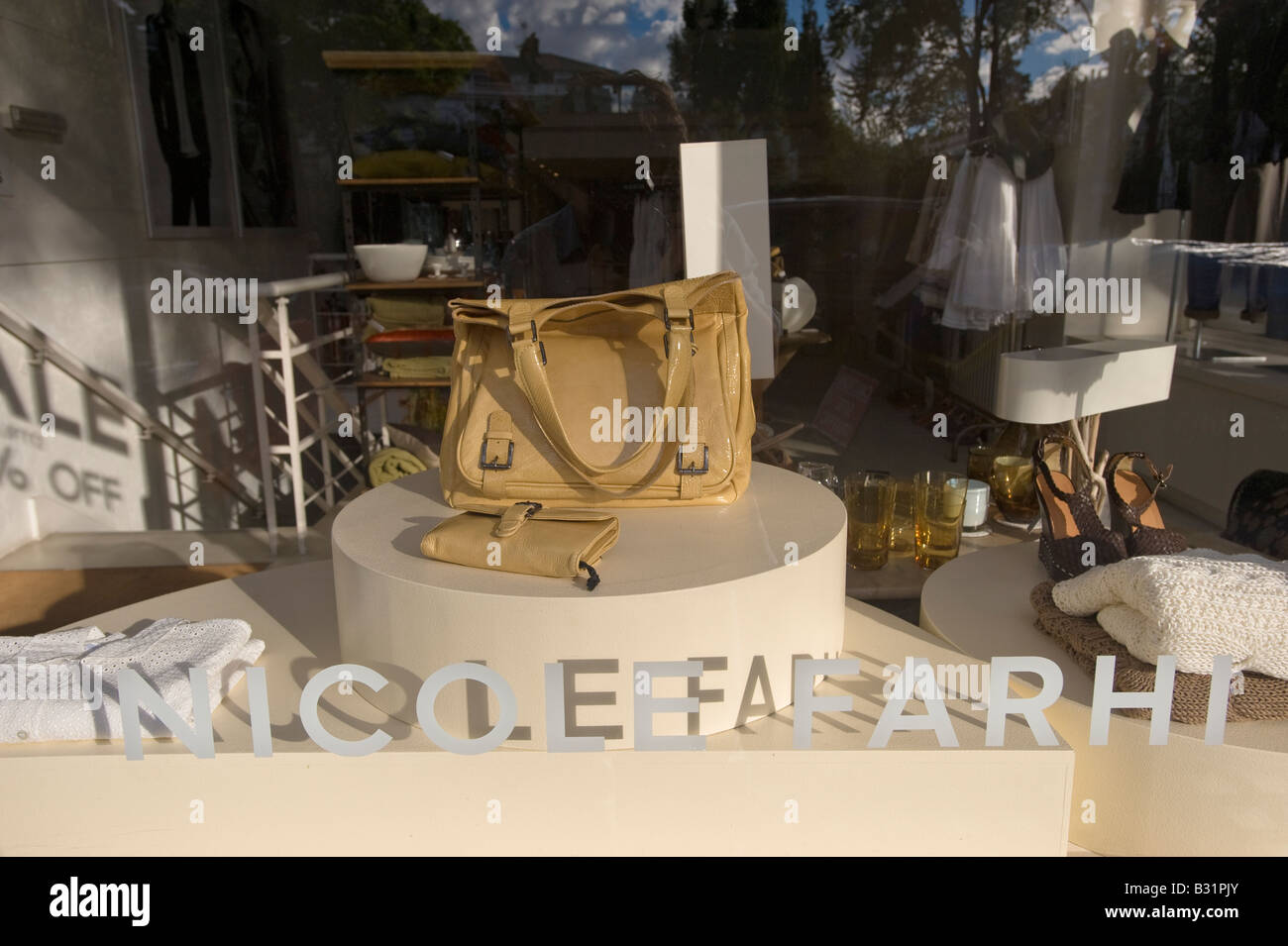 Shop window with sale sign Chelsea SW3 London United Kingdom Stock ...