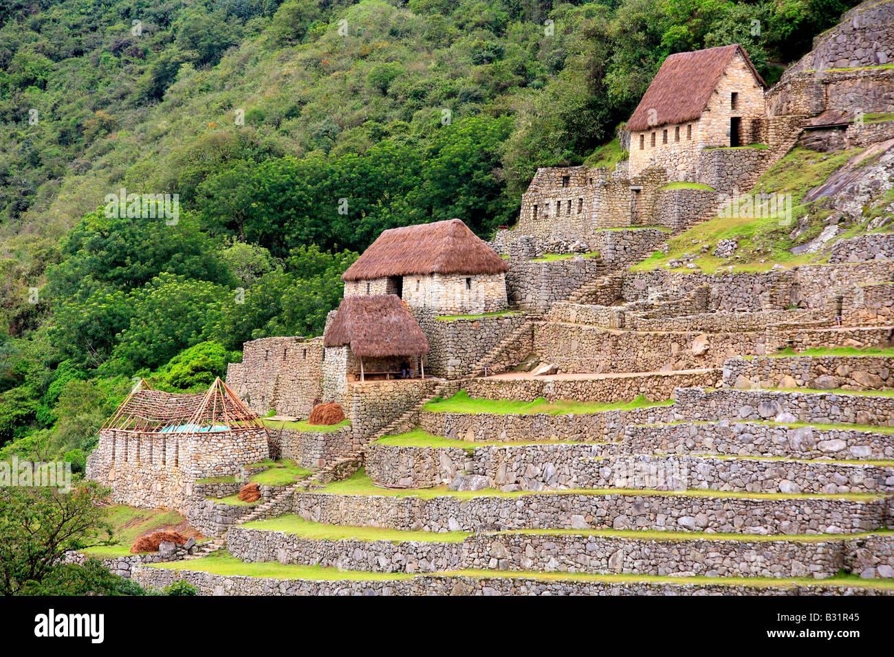 Machu Picchu Guardian Houses Terracing and Buildings UNESCO World ...