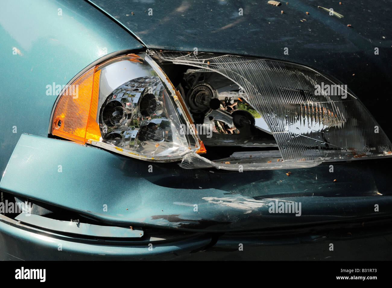 a damaged front of a car Stock Photo - Alamy