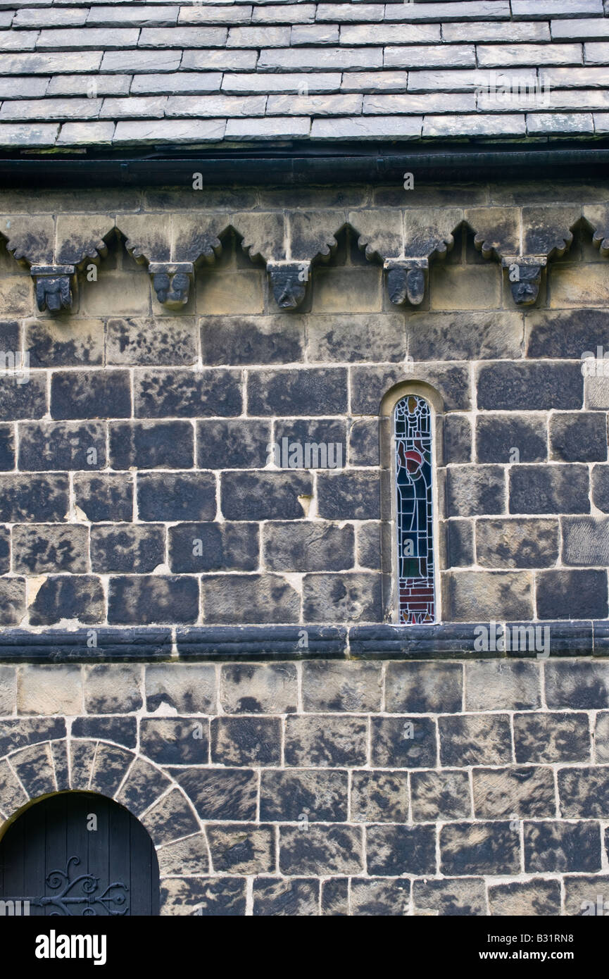 St John the Baptist Church Adel small narrow window set above a ...