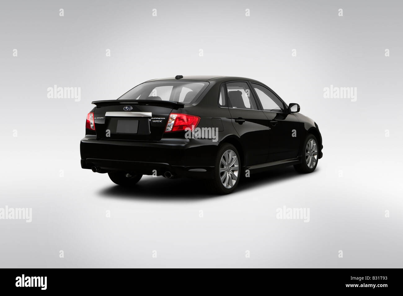 2008 Subaru Impreza WRX Premium in Black - Rear angle view Stock Photo ...