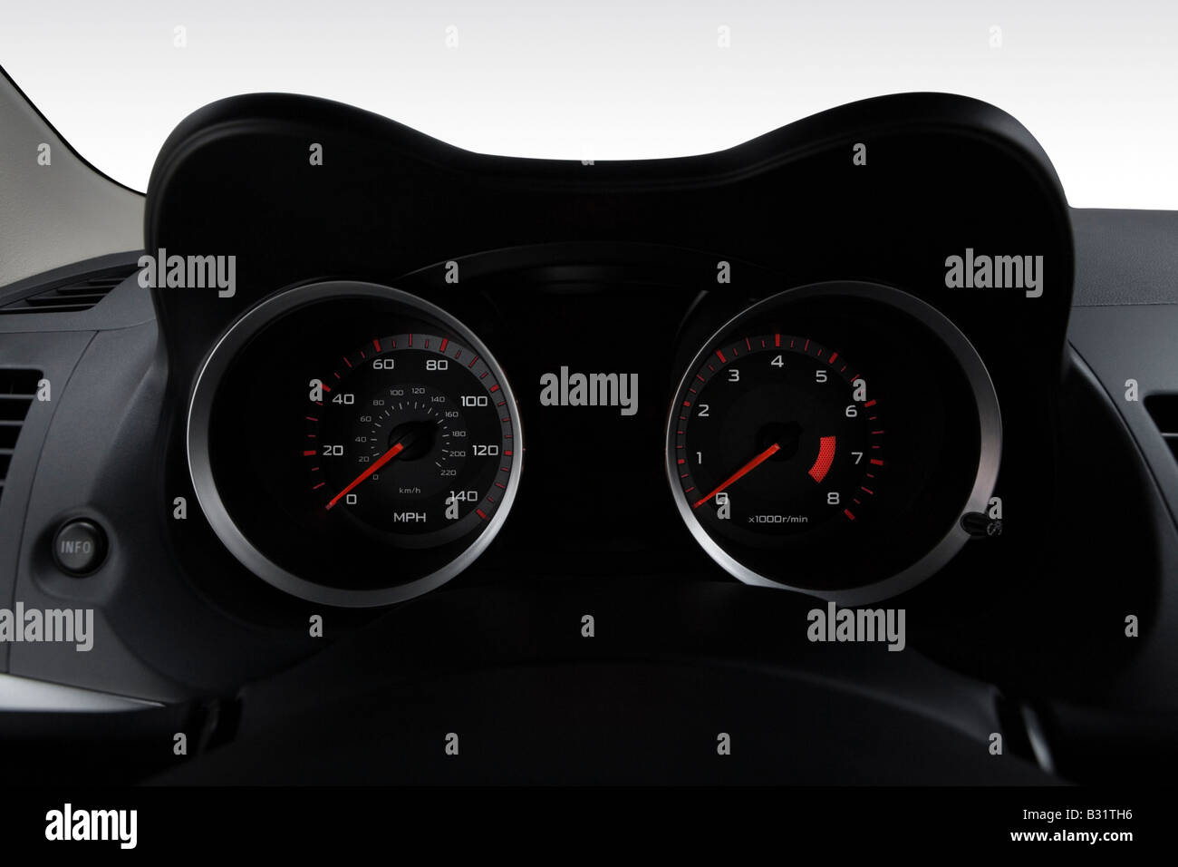 2009 Mitsubishi Lancer ES in Red - Speedometer/tachometer Stock Photo ...