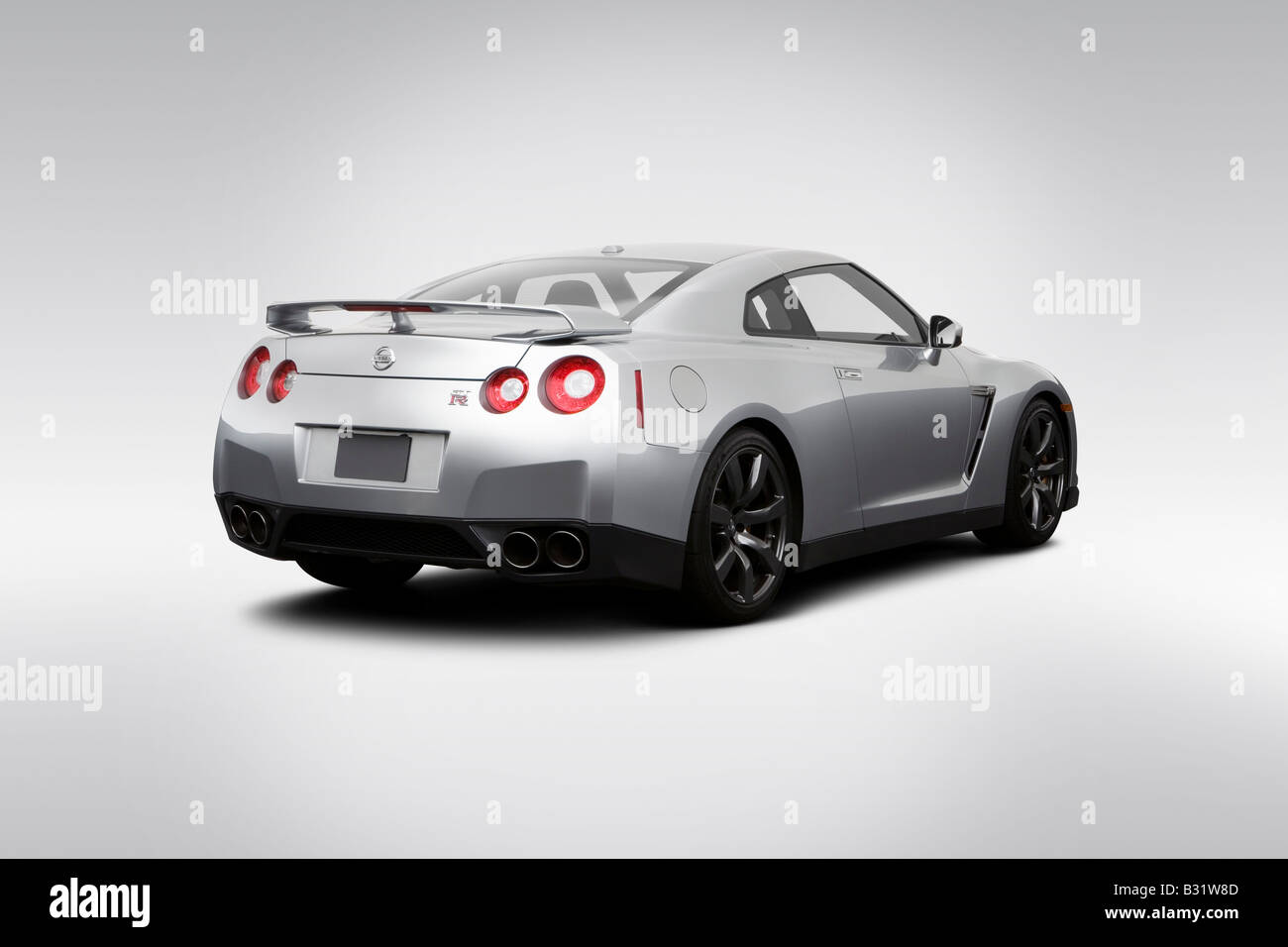 2009 Nissan GT-R in Silver - Rear angle view Stock Photo - Alamy
