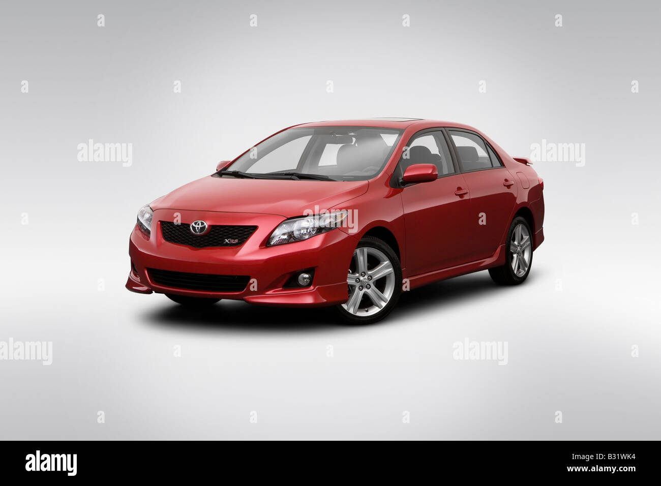 2009 Toyota Corolla XRS in Red - Front angle view Stock Photo - Alamy
