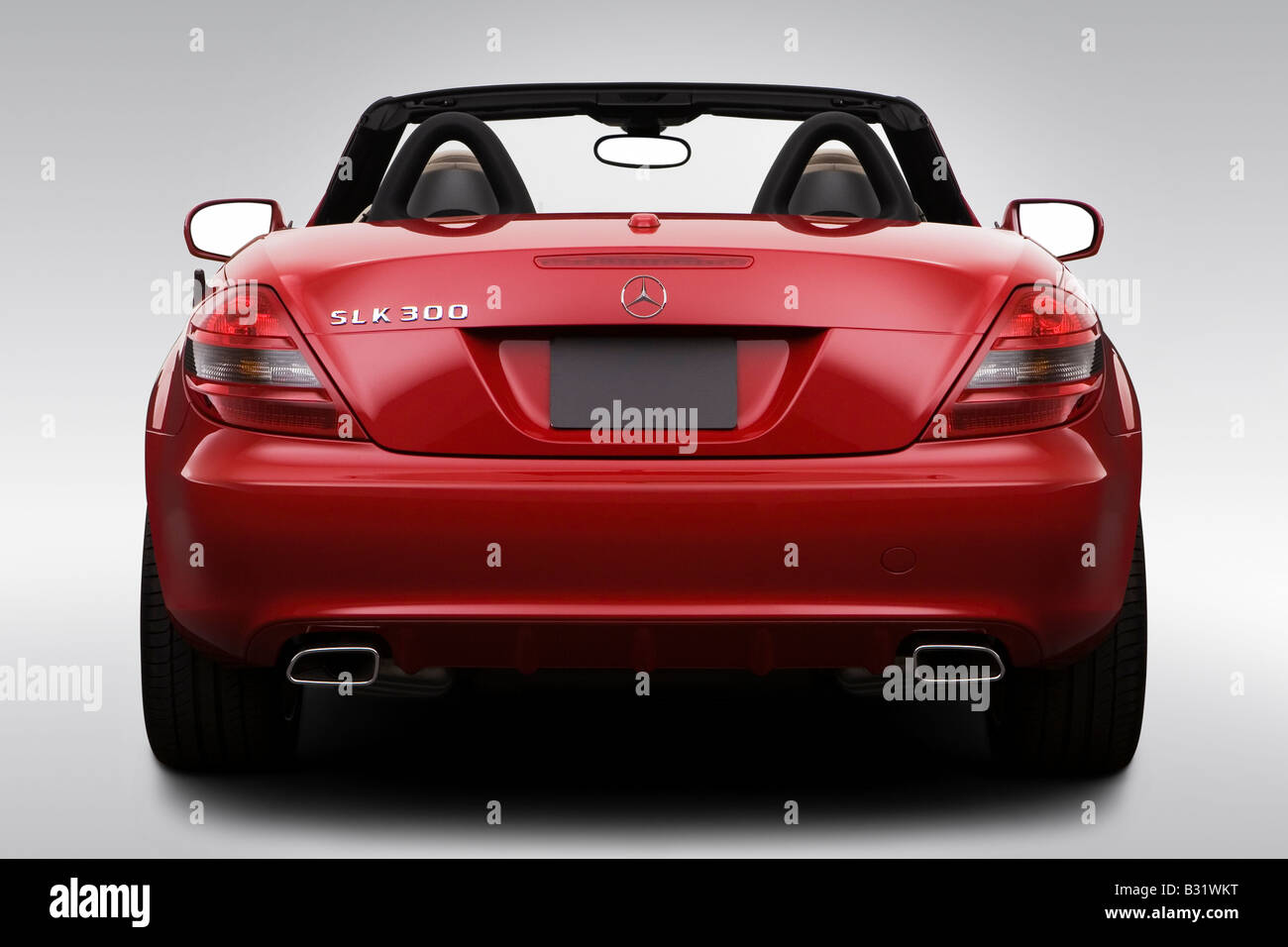 2009 Mercedes-Benz SLK-Series SLK300 in Red - Low/Wide Rear Stock Photo ...