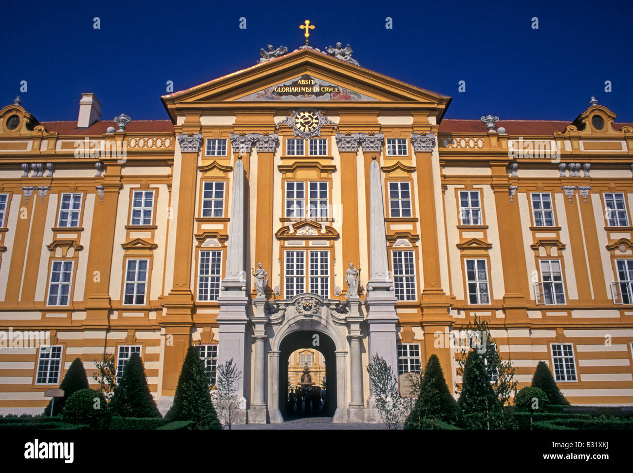 entrance, Melk Abbey, Stift Melk, Benedictine abbey, abbey, Roman ...