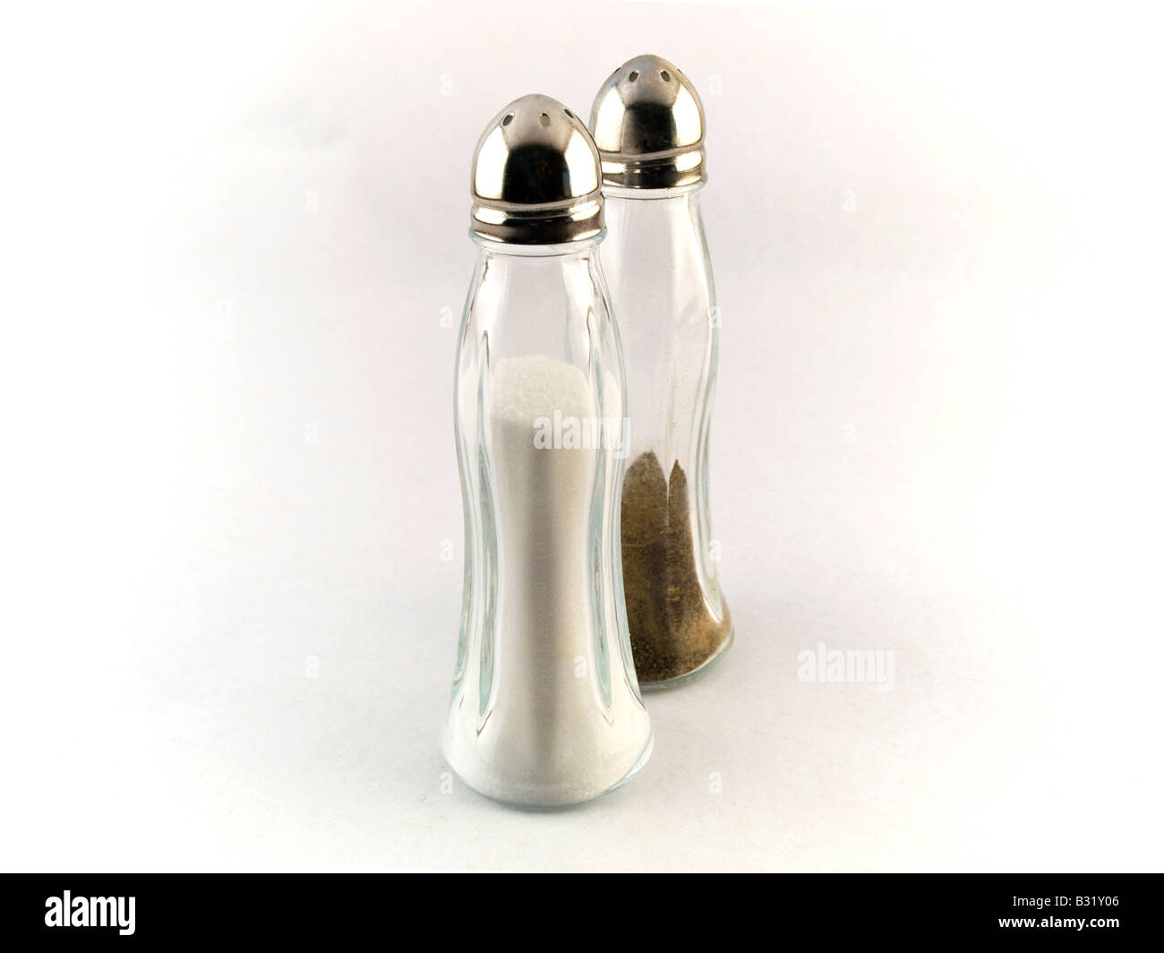 Salt and Pepper Pots on White Background Stock Photo - Alamy