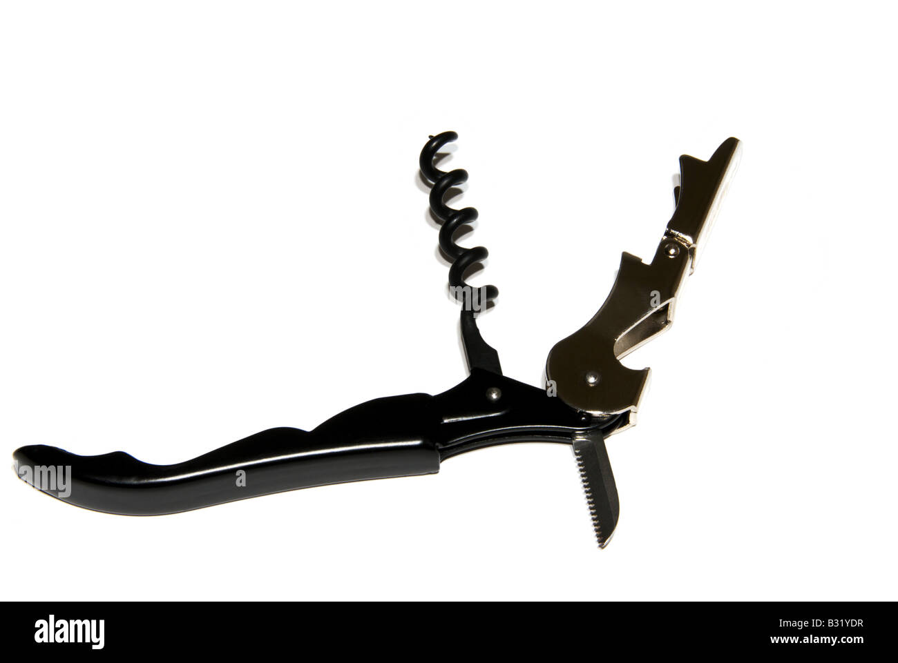 Pocket corkscrew bottle opener blade combo Stock Photo - Alamy