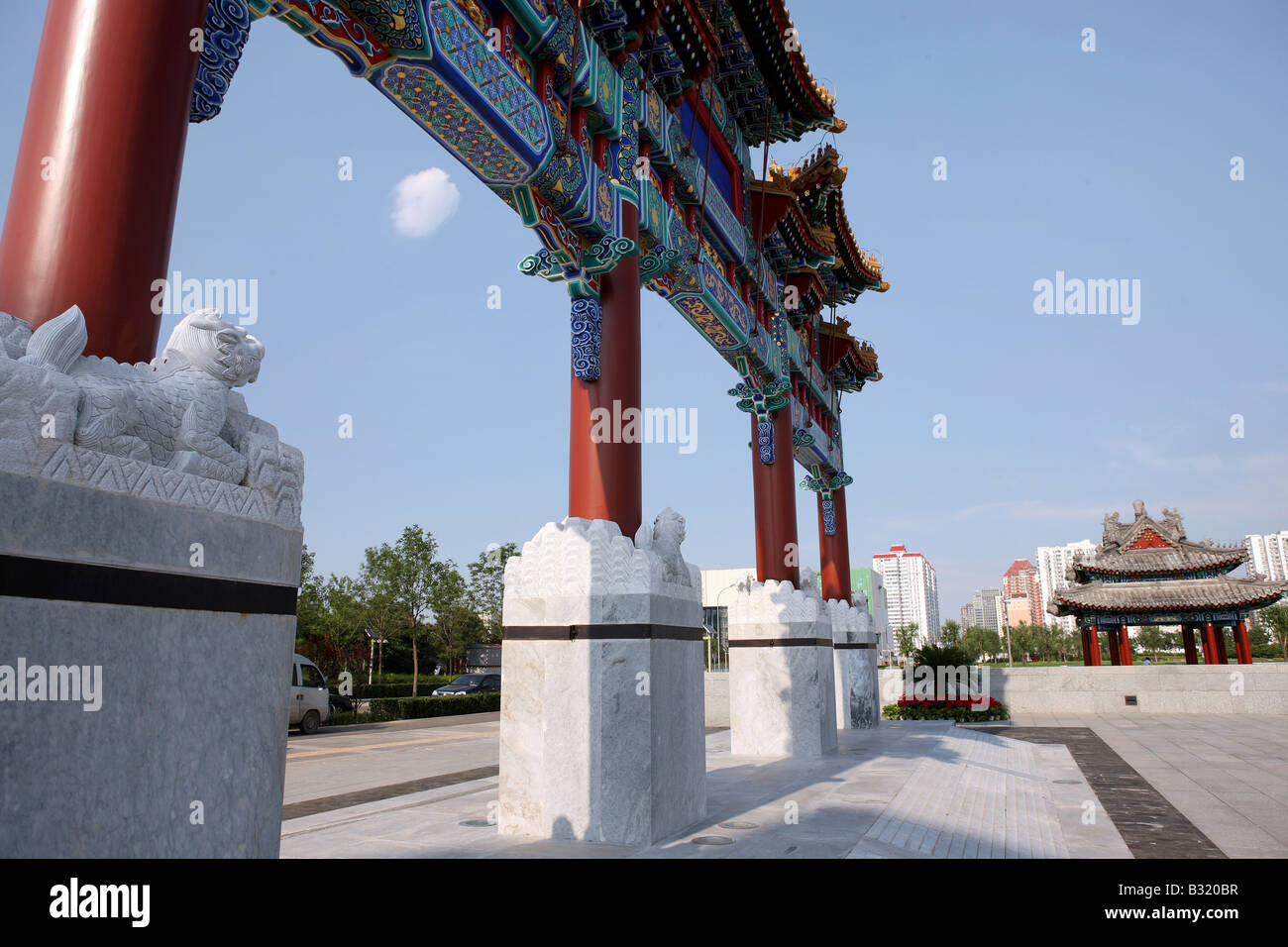 Chinese Traditional Structure In Olympic Park,Beijing,China Stock Photo ...