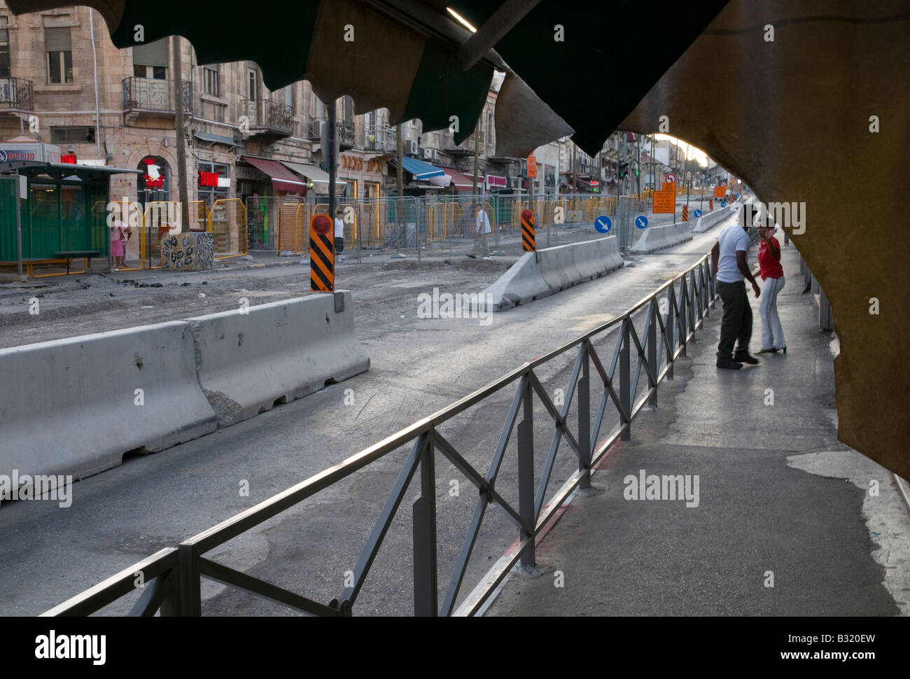 Israel Jerusalem city centyer Jaffa road major road work for the laying ...