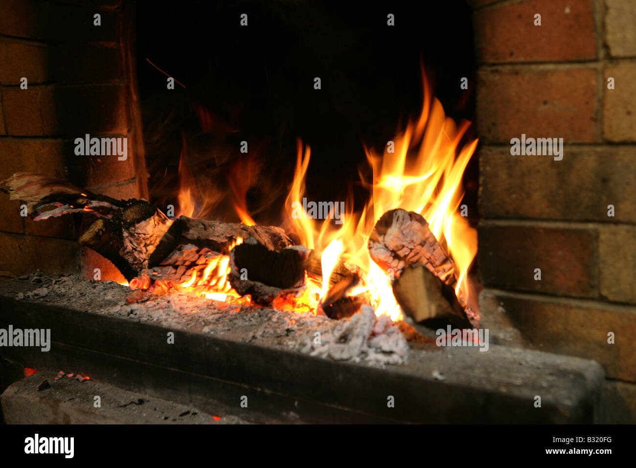 Fire In Oven Stock Photo - Alamy