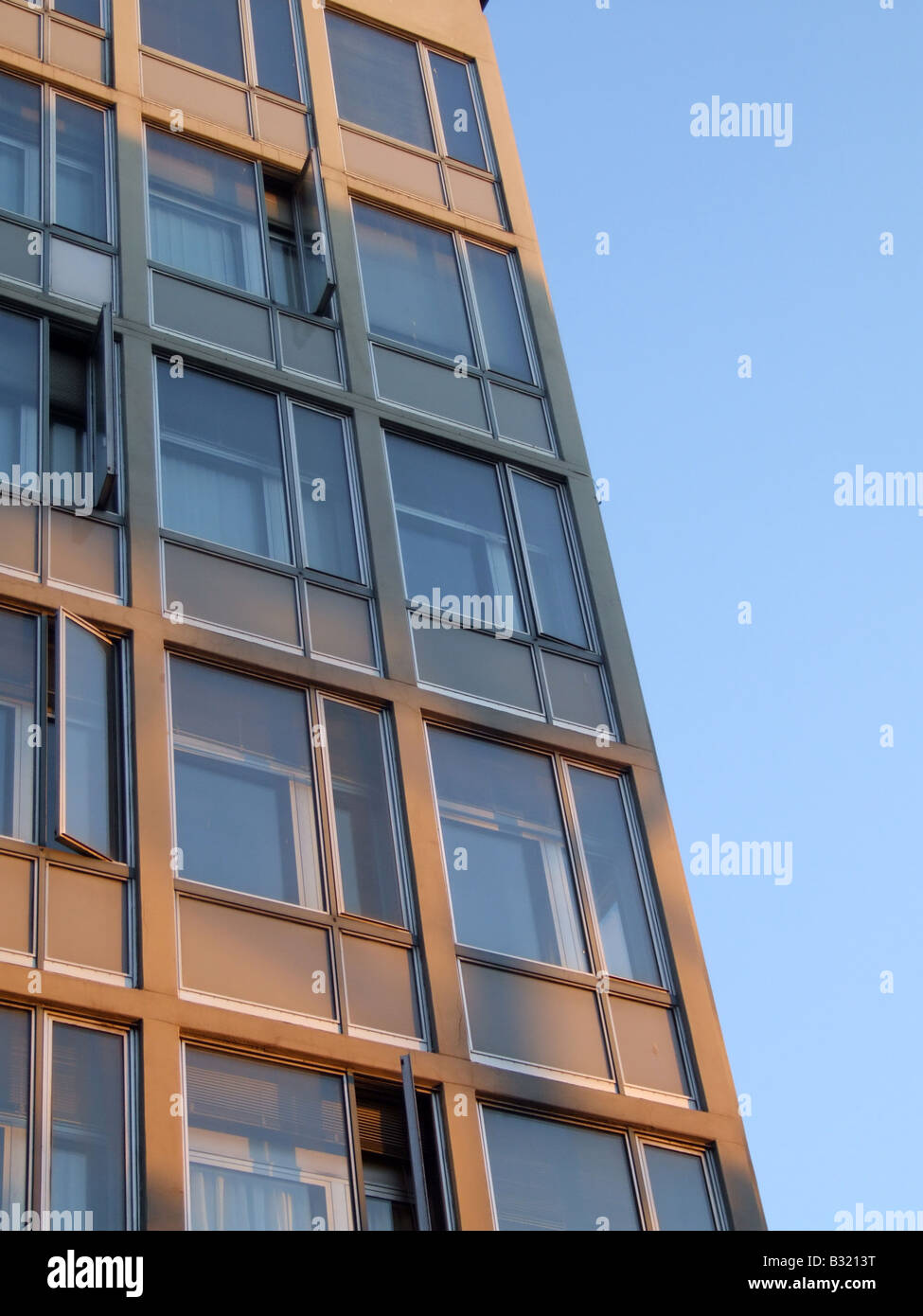 detail of office block facade windows in sun light Stock Photo - Alamy