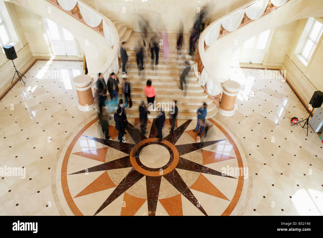 Crowd In The Hall Stock Photo - Alamy