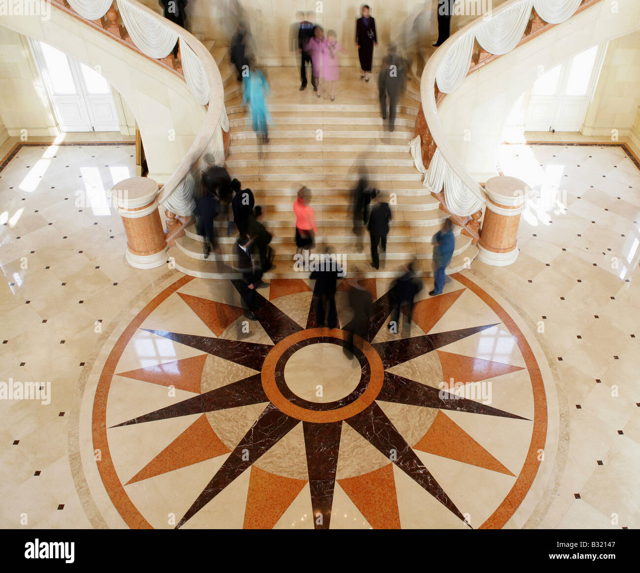 Crowd In The Hall Stock Photo - Alamy