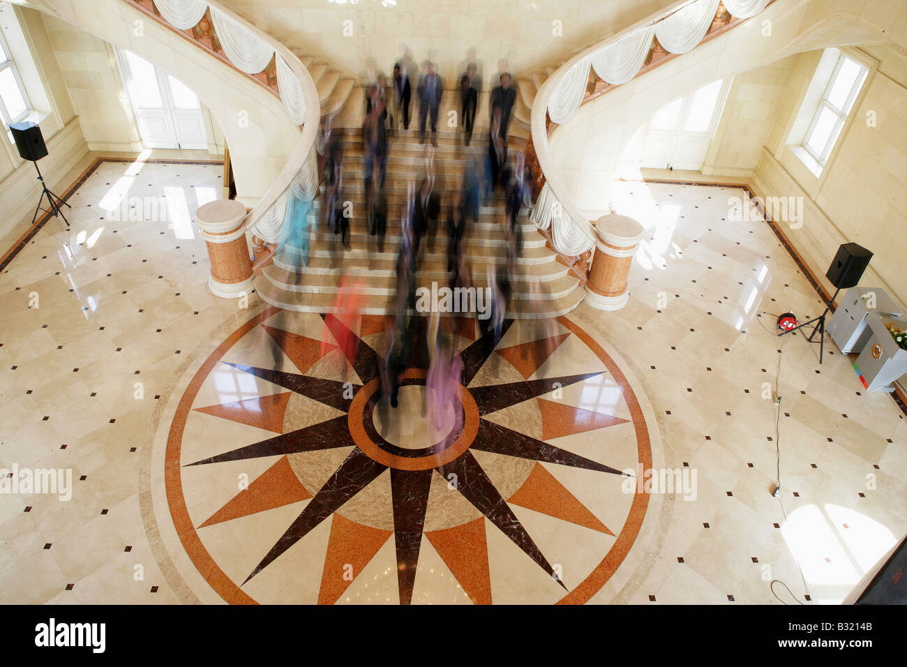 Crowd In The Hall Stock Photo - Alamy