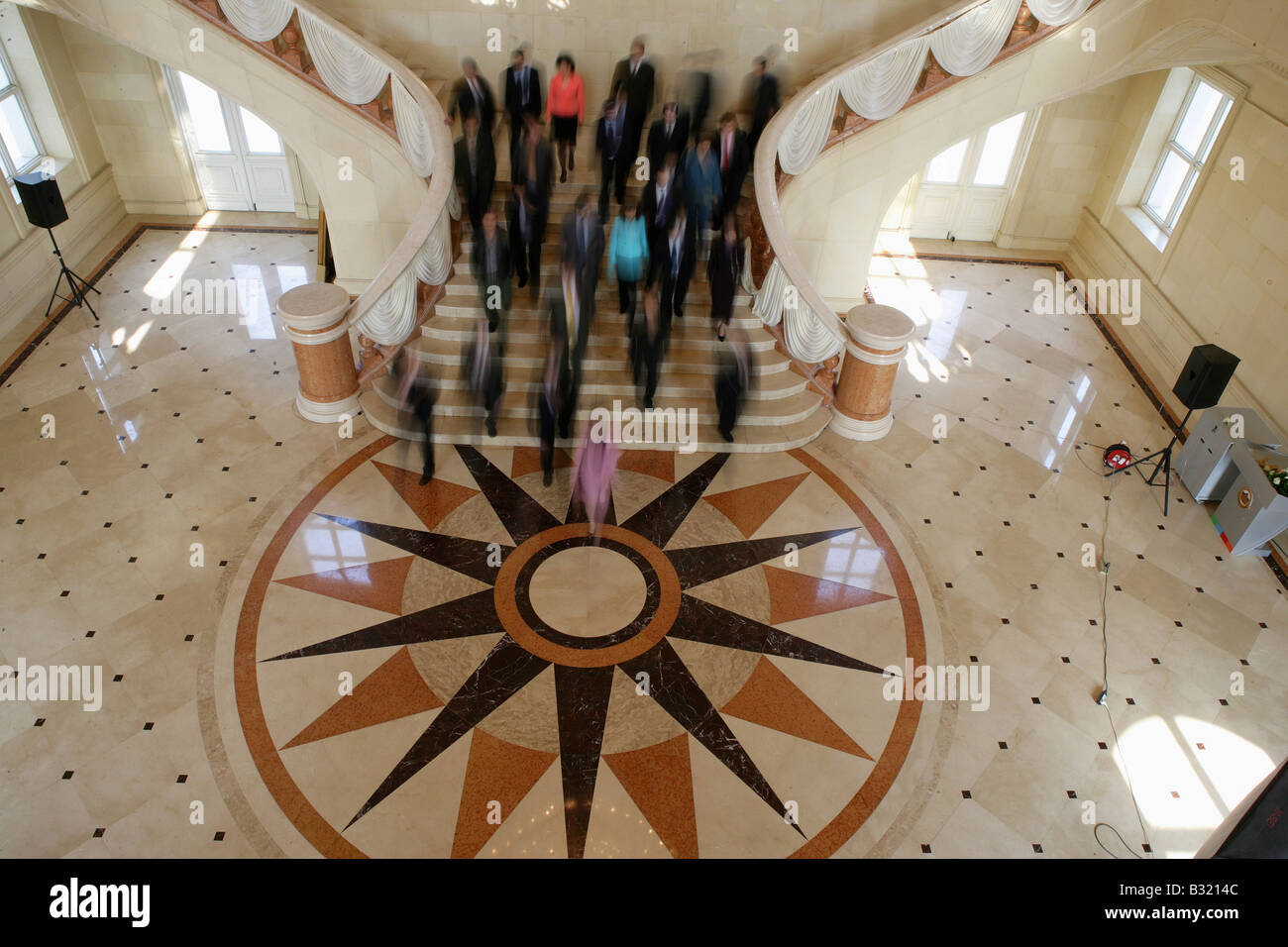 Crowd In The Hall Stock Photo - Alamy