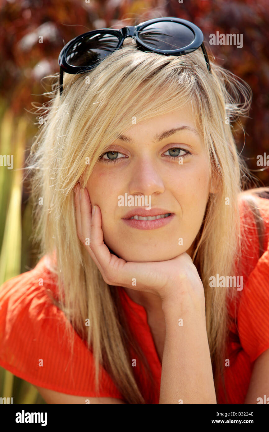 Bored Young Woman Model Released Stock Photo - Alamy