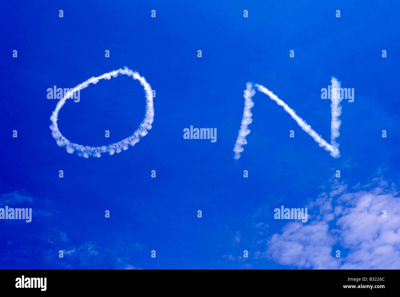 Sky Writing above Manhattan New York Stock Photo - Alamy