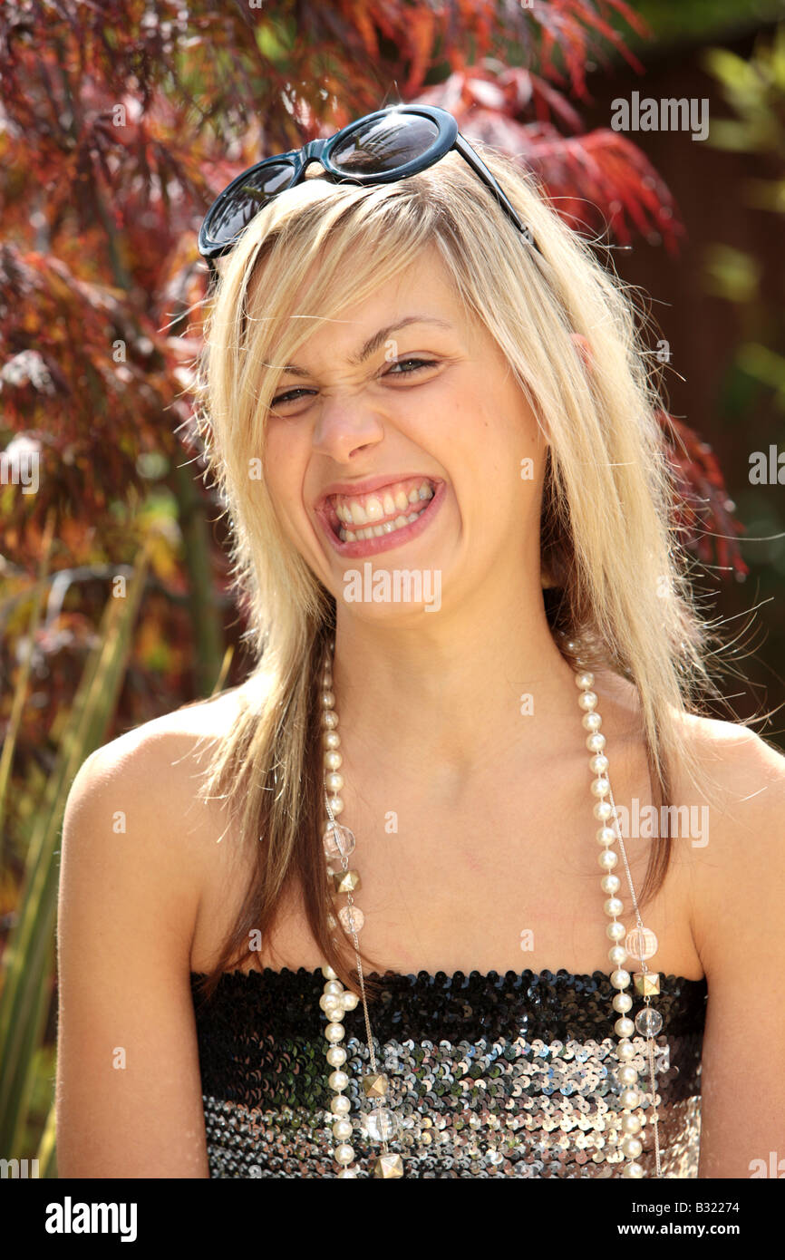 Young Woman Laughing Model Released Stock Photo - Alamy