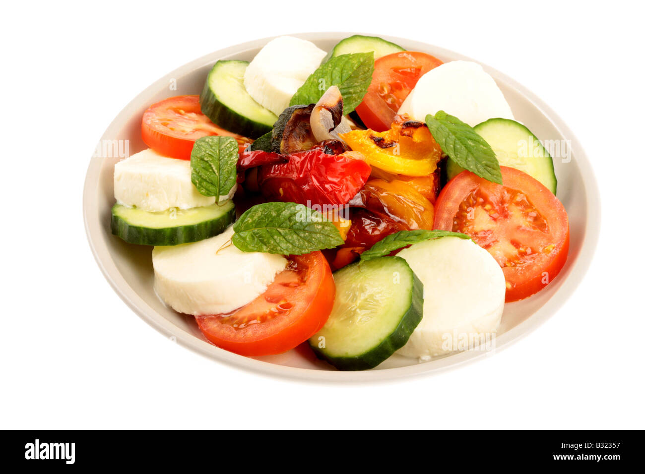 Roasted Vegetable and Mozzarella Salad Stock Photo - Alamy