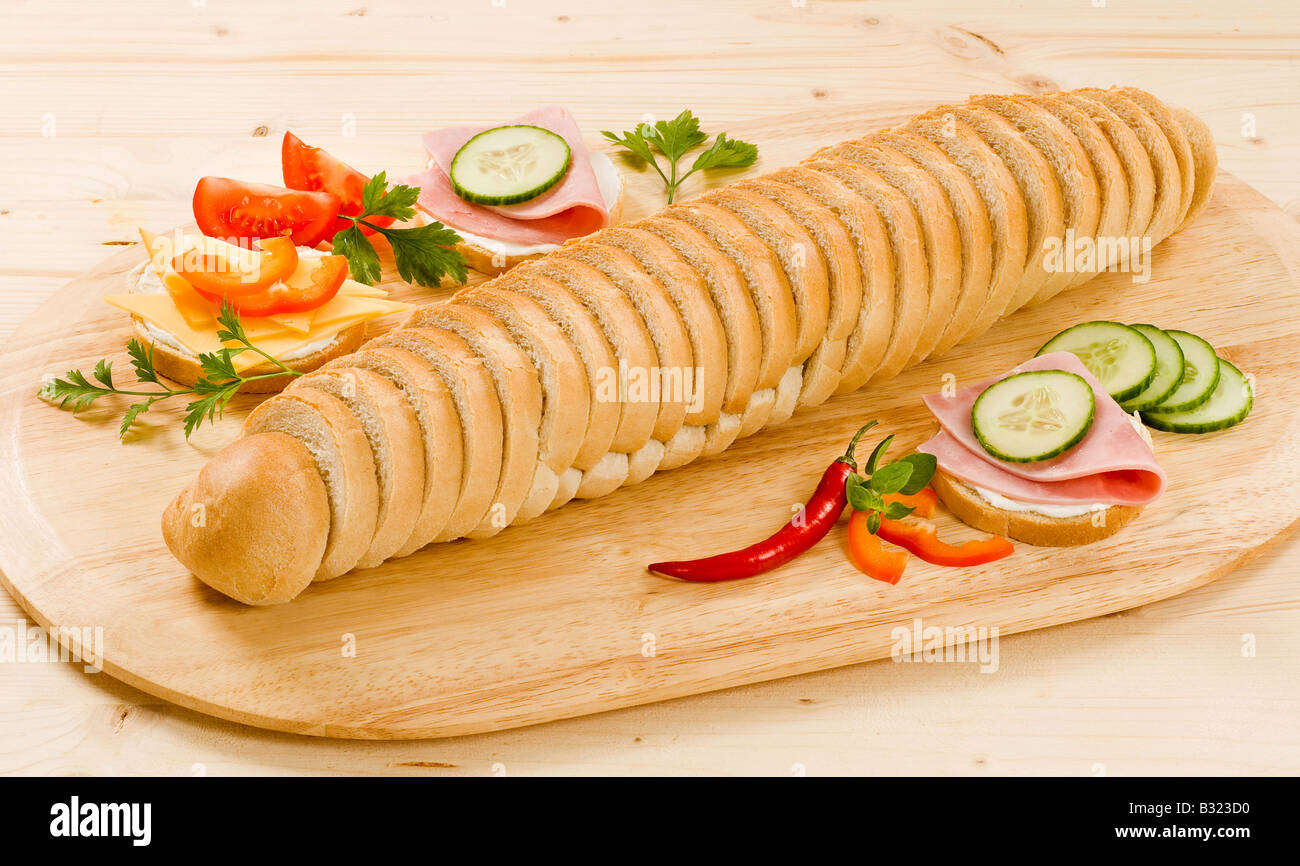 Sliced bread roll Stock Photo - Alamy
