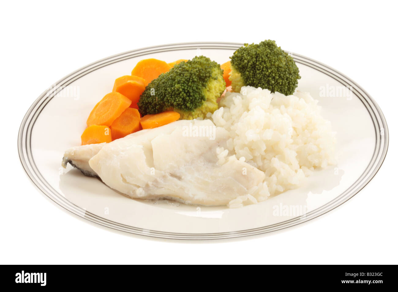 Steamed Fish with Rice and Vegetables Stock Photo - Alamy