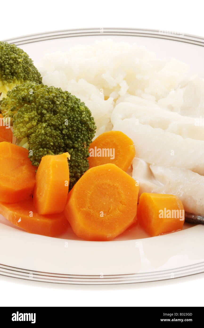 Steamed Fish with Rice and Vegetables Stock Photo - Alamy