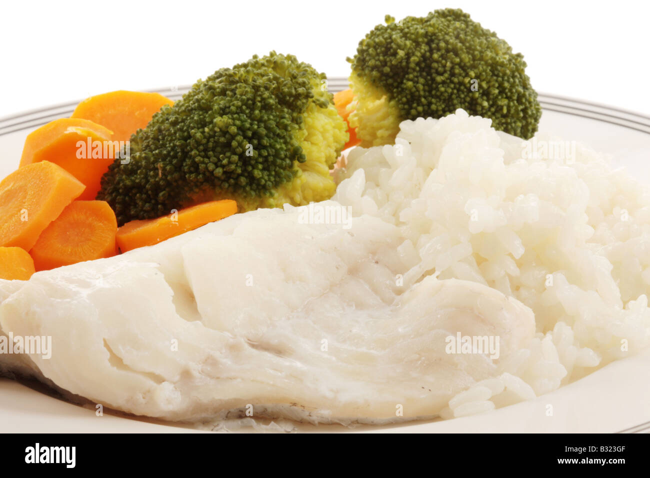 Steamed Fish with Rice and Vegetables Stock Photo - Alamy
