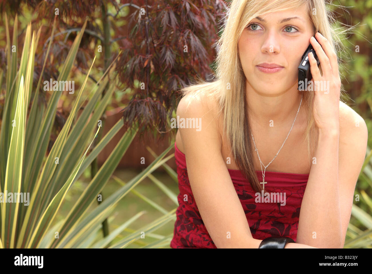 Young Woman Using Mobile Phone Model Released Stock Photo - Alamy