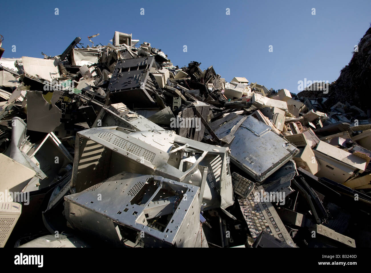 Old computers on a recycling depot Stock Photo - Alamy