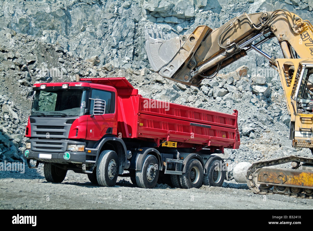 Vehicles working in quarry in hi-res stock photography and images - Alamy