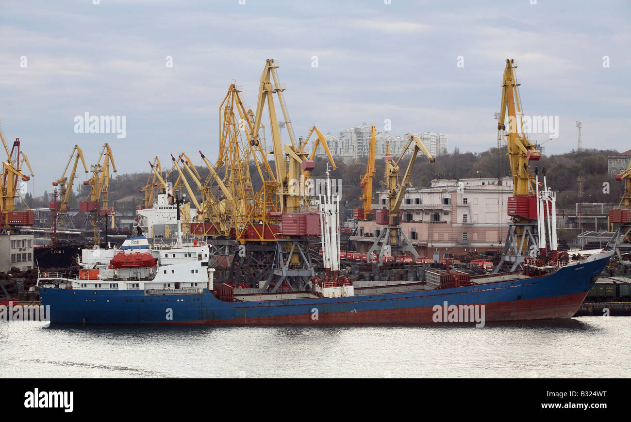 Loading of a container ship, Odessa, Ukraine Stock Photo - Alamy