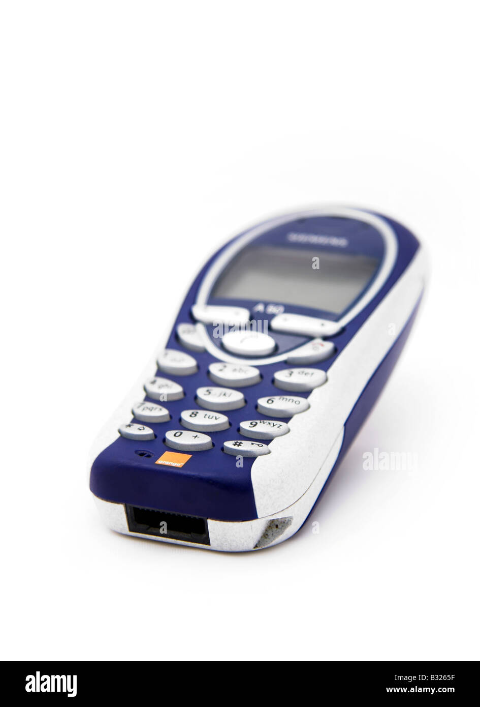 Blue mobile phone, white background Stock Photo - Alamy