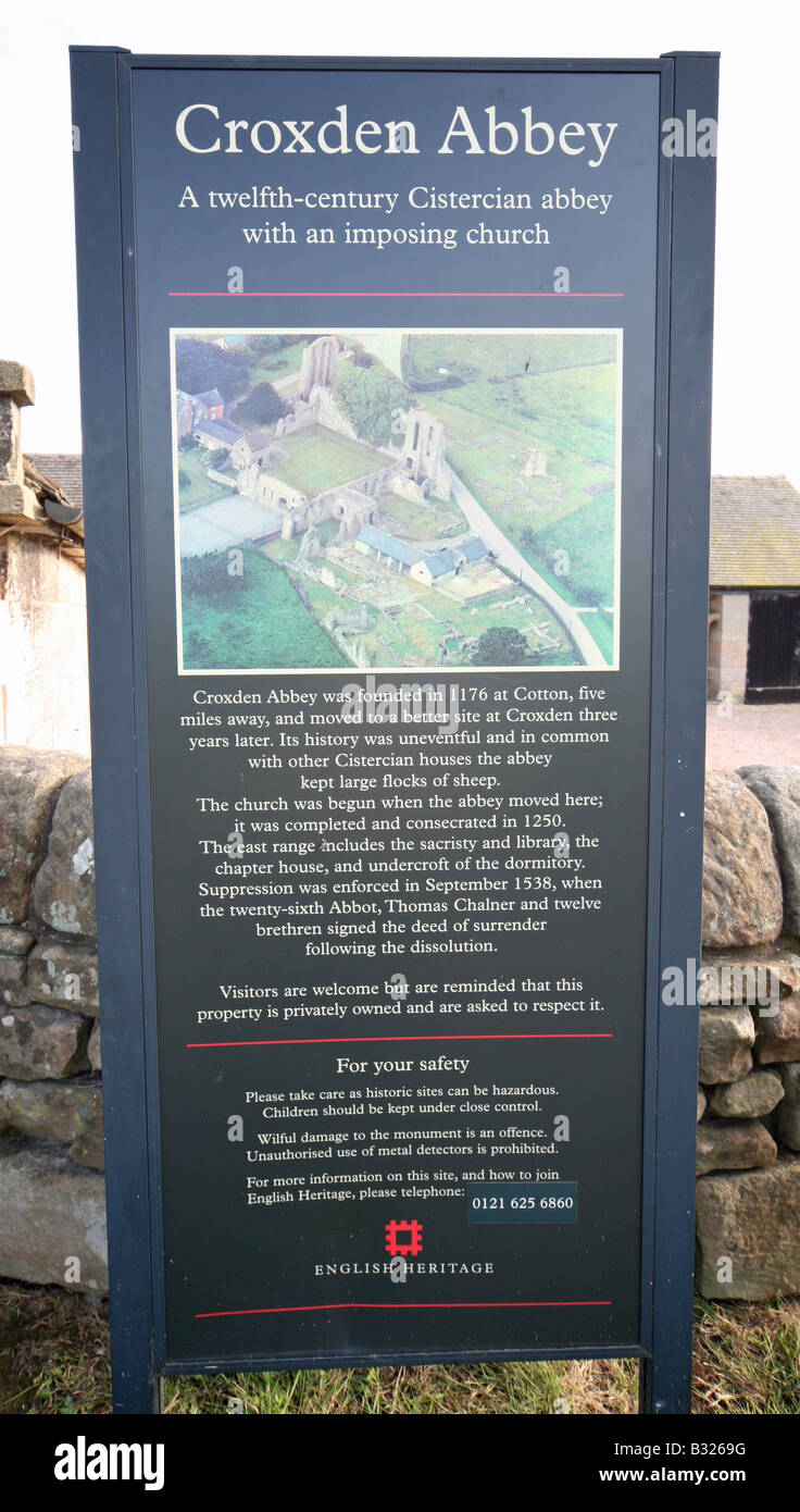 The English Heritage site of the ruins of Croxden Abbey at Croxden ...