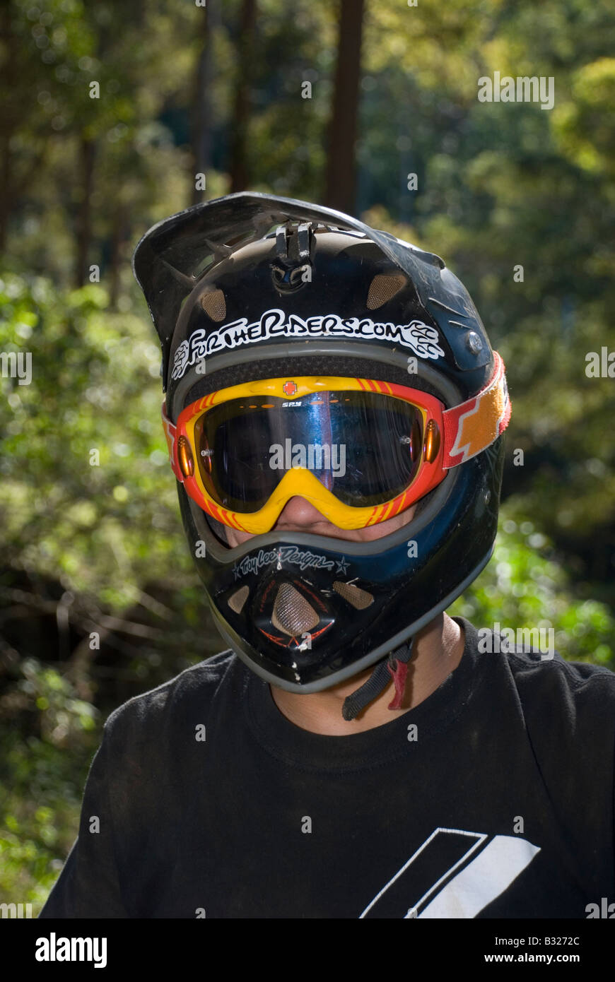 portrait of downhill bike rider Stock Photo - Alamy