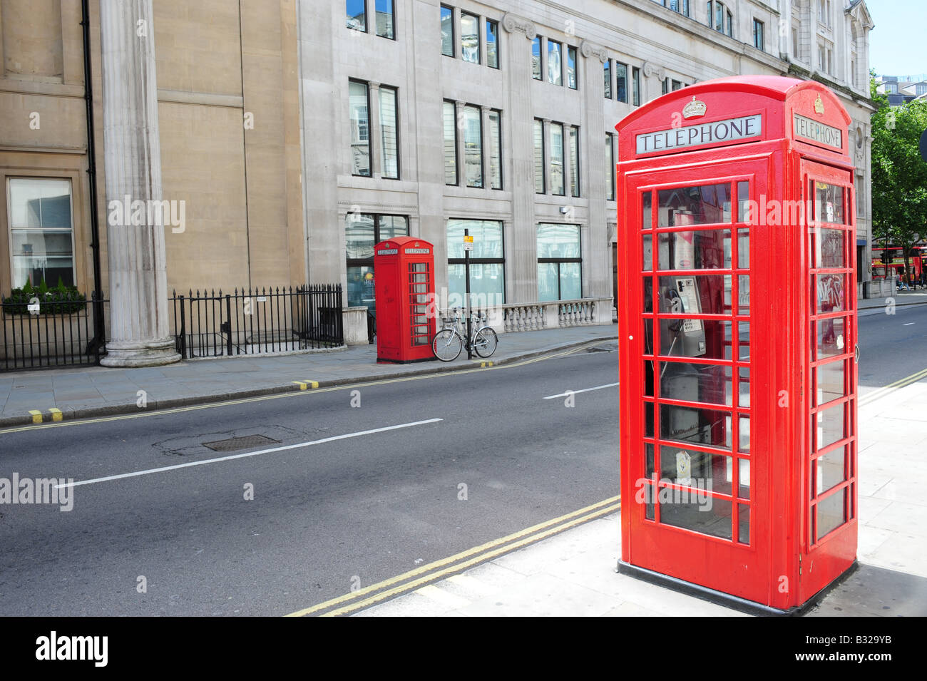 Red telephone box in London England call box Stock Photo - Alamy