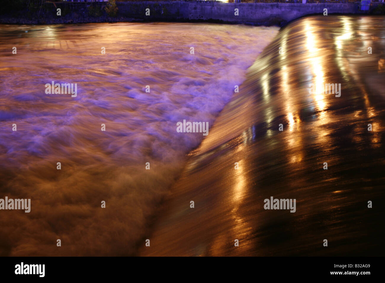 dark colourful fast river waterfall at night Stock Photo - Alamy