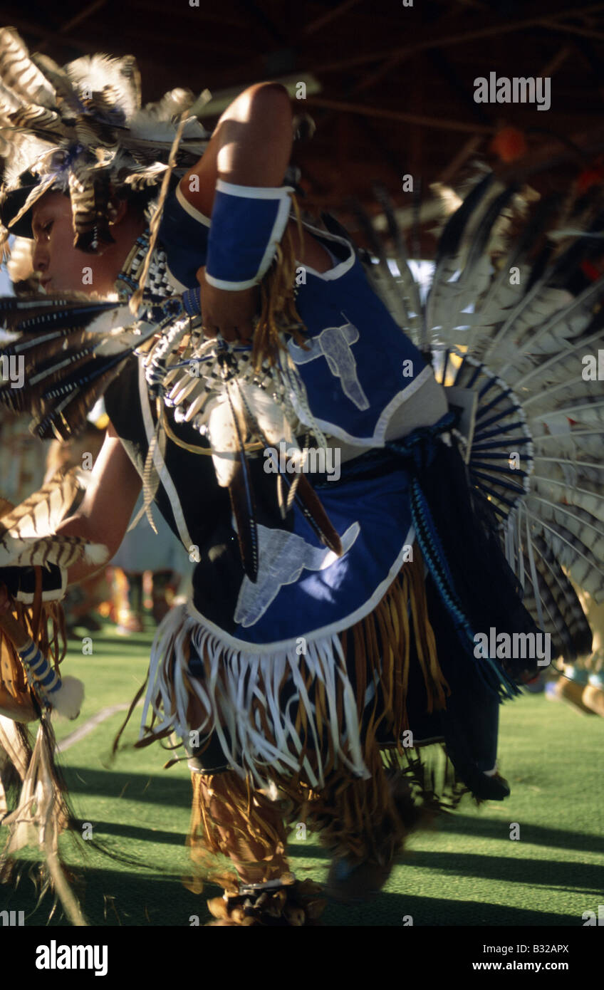 American Indian indigenous peoples Man dancing in traditional clothes ...