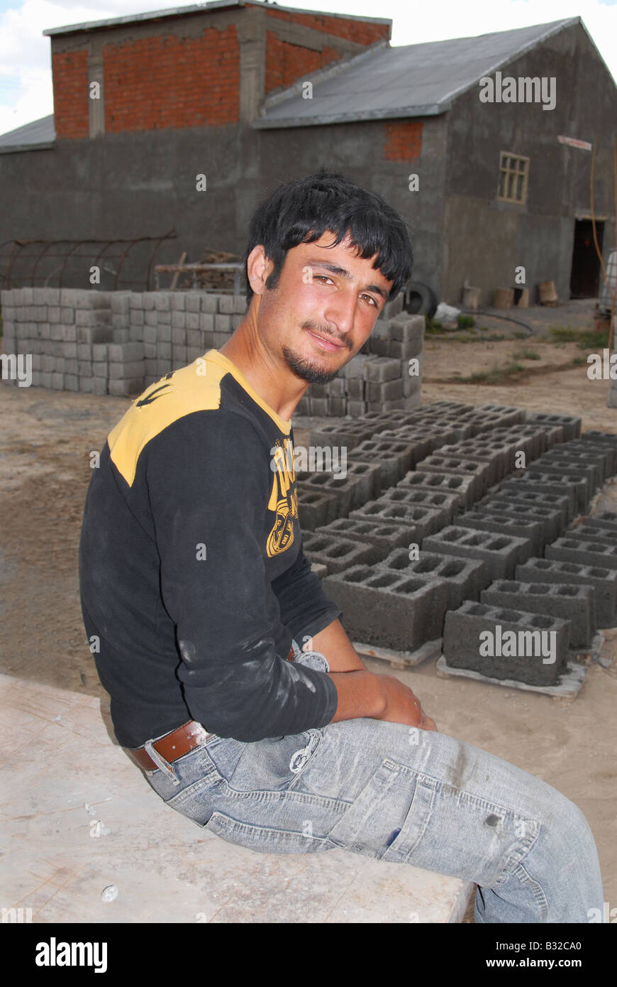 portrait of construction workers in Turkey Stock Photo - Alamy
