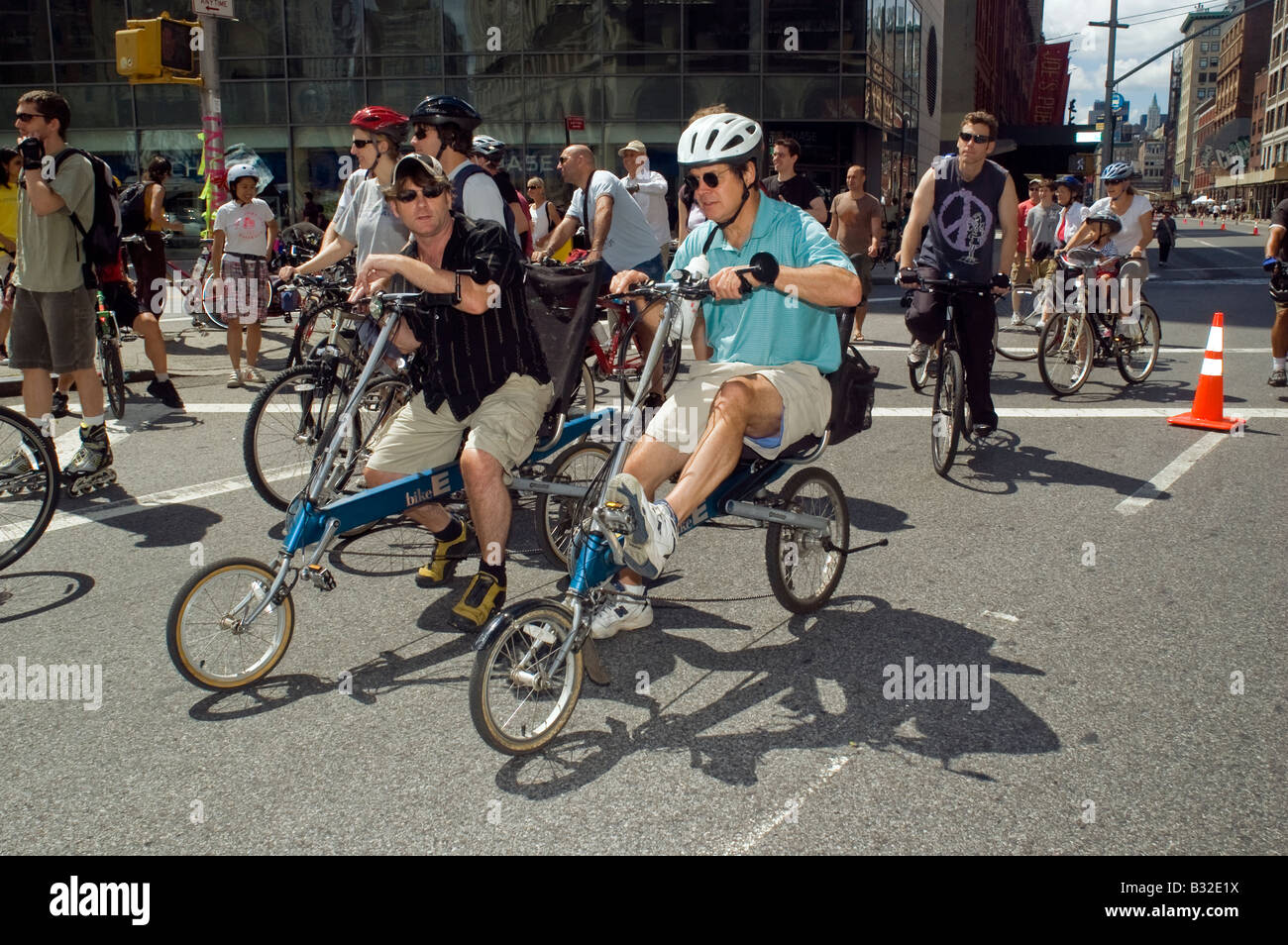Bicyclists during the New York Summer Streets event Stock Photo - Alamy