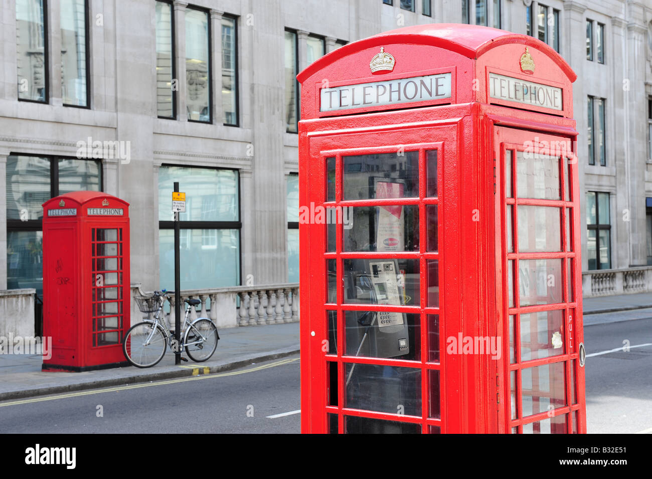Red telephone box's in the street Stock Photo - Alamy