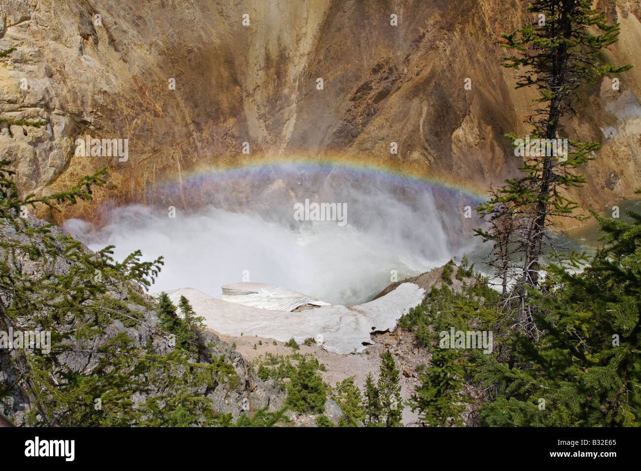 A RAINBOW forms in the mist of LOWER YELLOWSTONE FALLS YELLOWSTONE ...