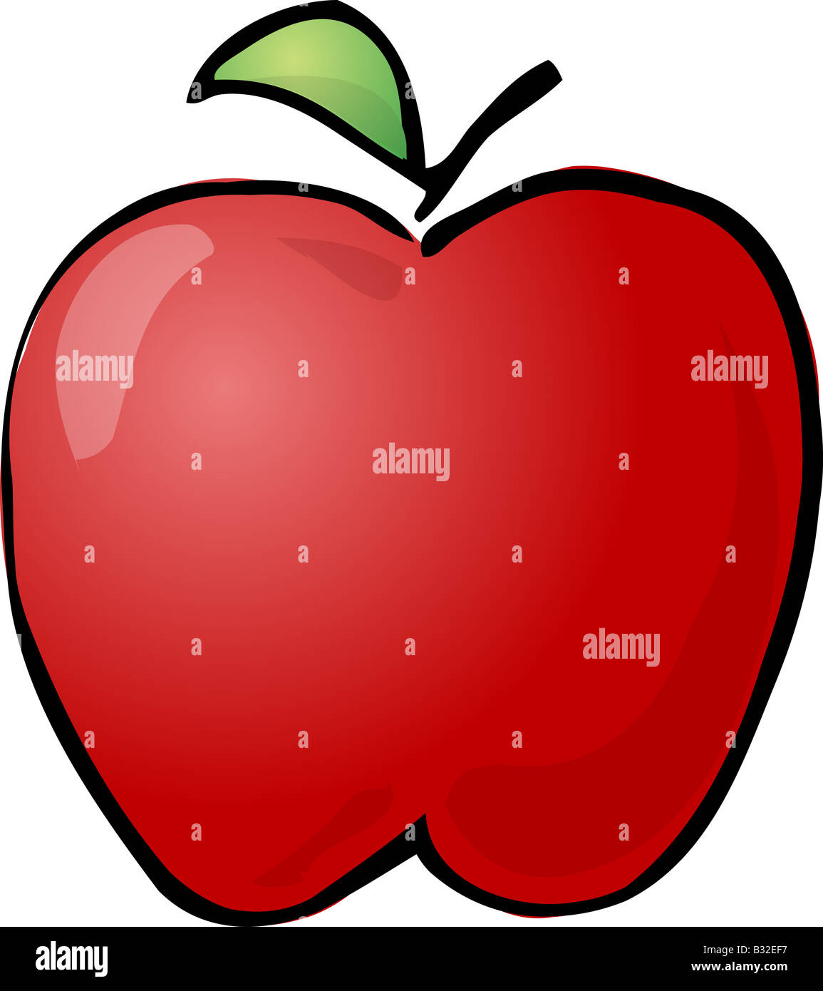 Sketch of an apple Hand drawn lineart look illustration Stock Photo - Alamy