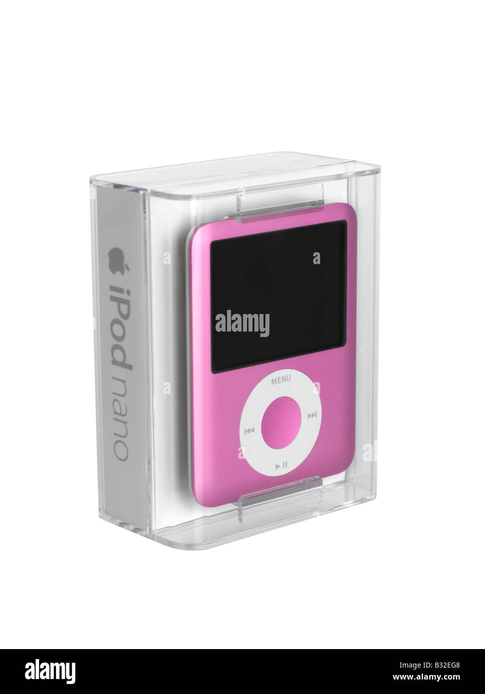 Pink iPod Nano in packaging cut out on white background Stock Photo - Alamy