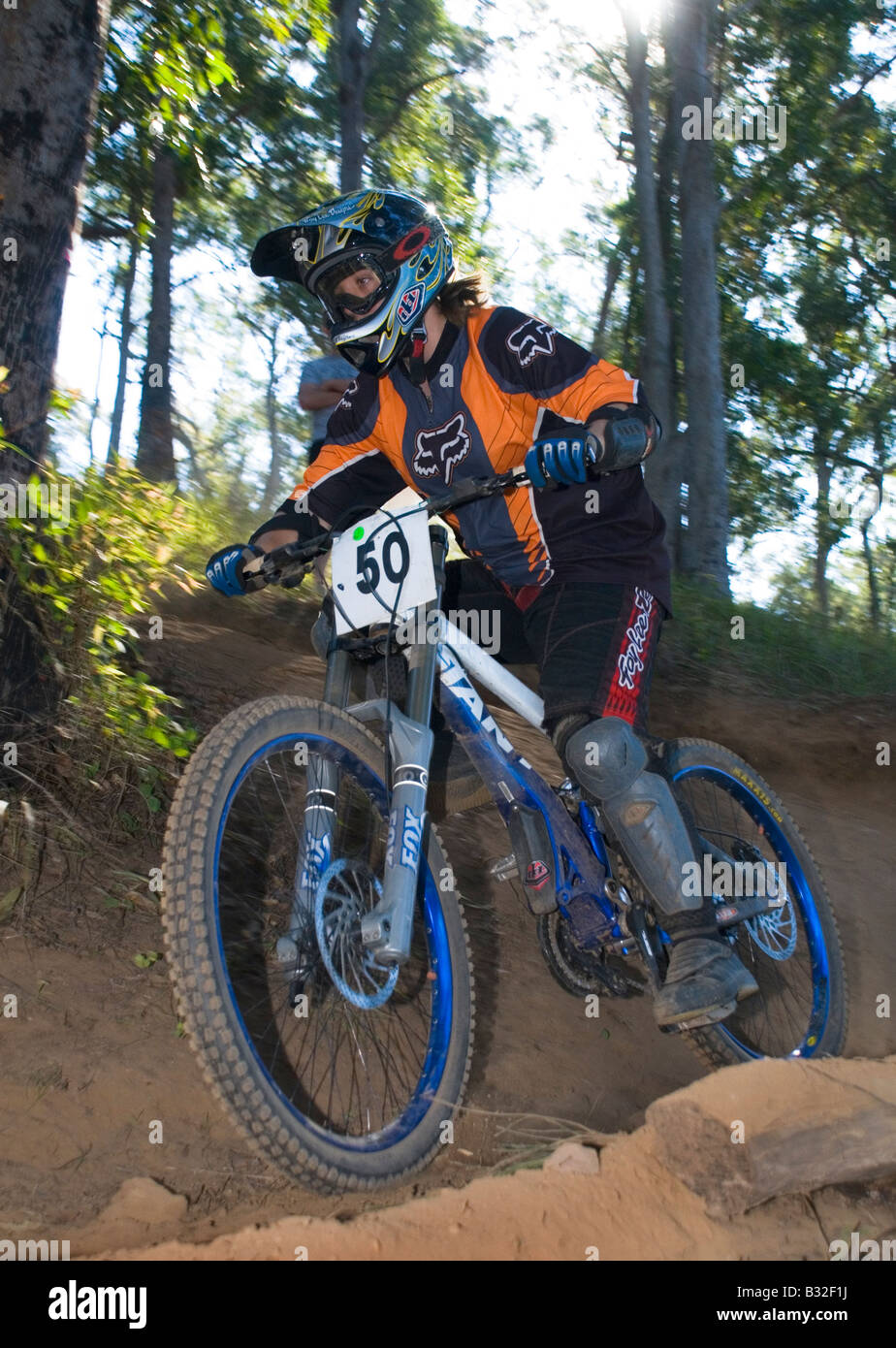 Downhill Mountain bike race Stock Photo - Alamy