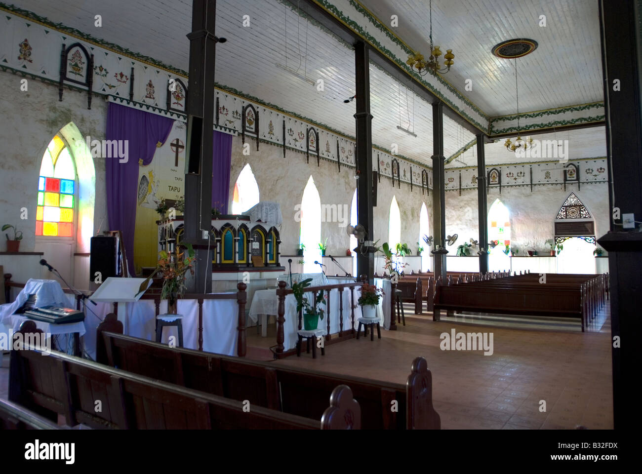 aitutaki cicc church, cook islands Stock Photo - Alamy