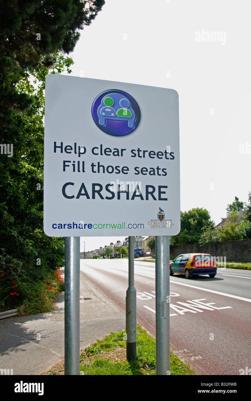 a carshare scheme sign in truro,cornwall,uk Stock Photo - Alamy
