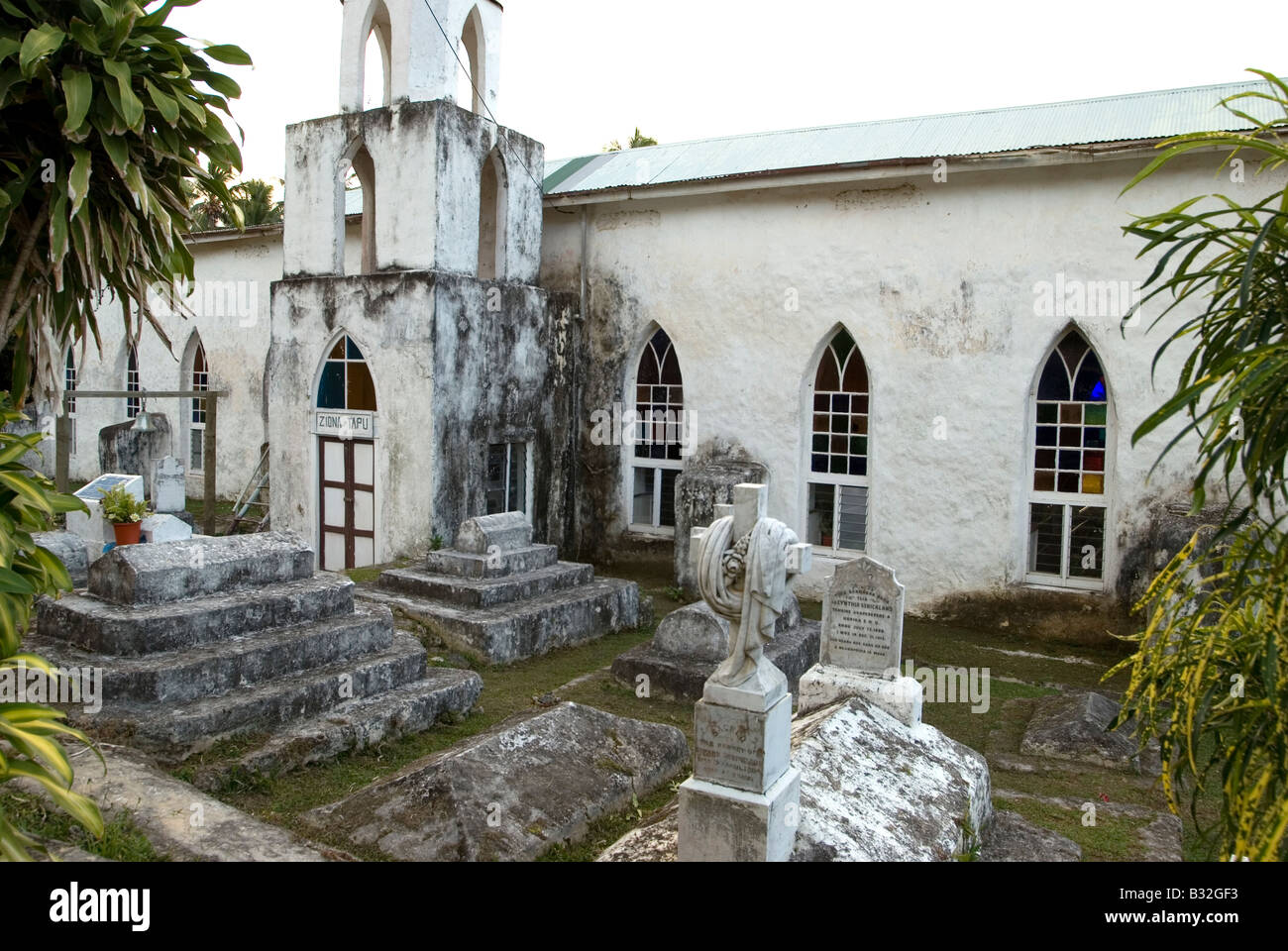 aitutaki cicc church, cook islands Stock Photo - Alamy